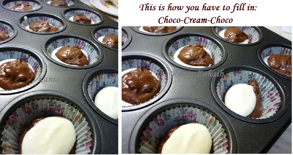 Rania @ Work with sugar'n spice: Chocolate Cupcakes with Philadelphia ...