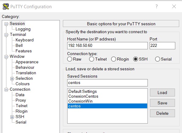 Conexión PUTTY y SSH