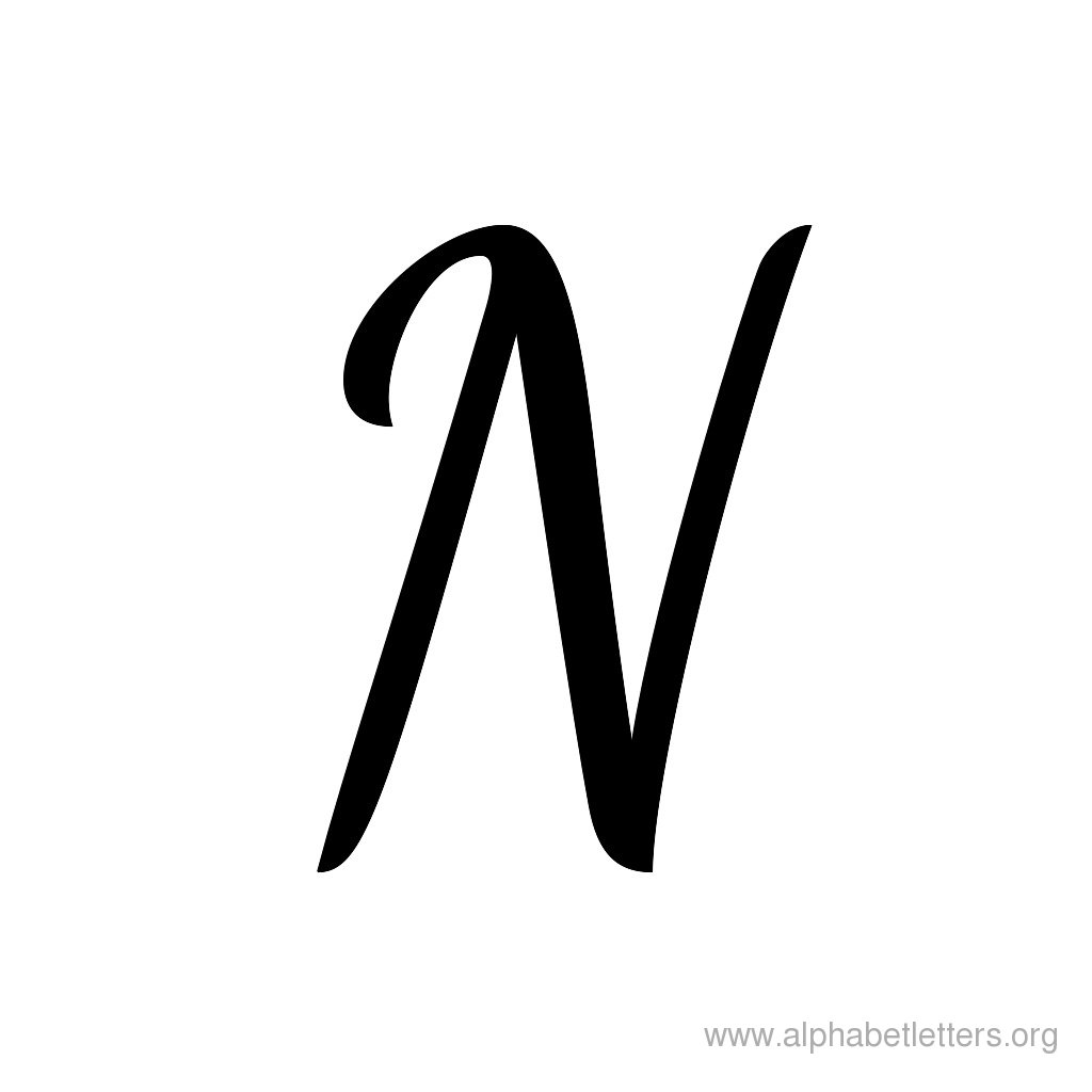 Fancy Cursive Letter N - Birthday Letter
