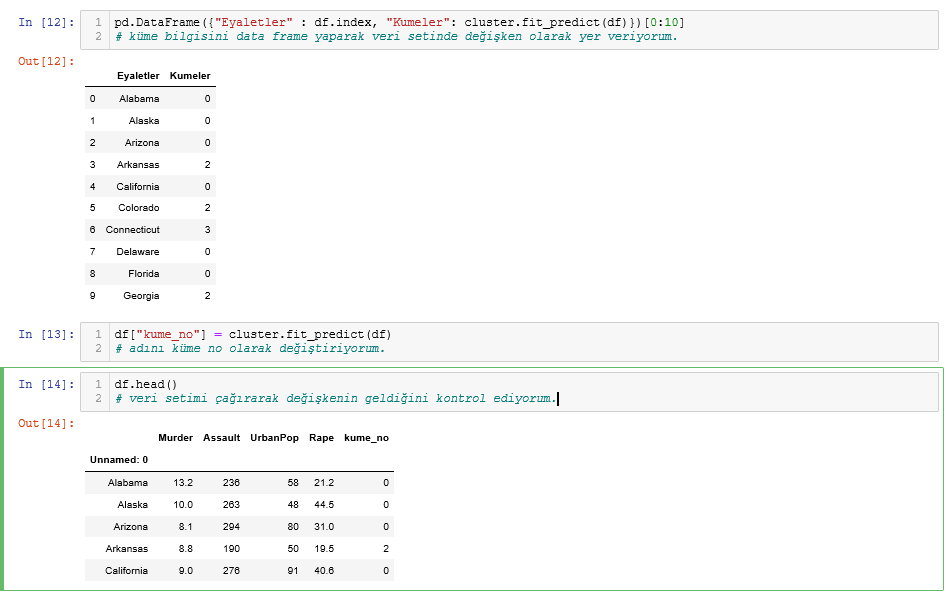Python - Hiyerarşik Kümeleme