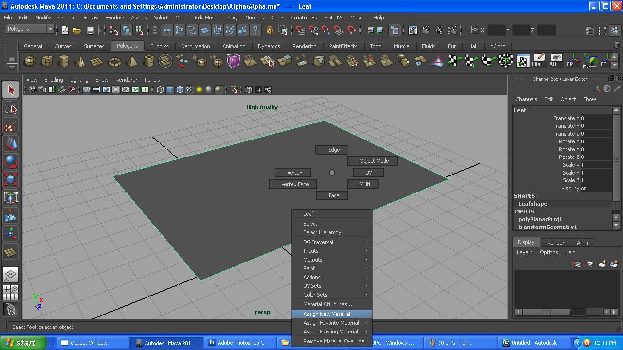 3d tutorials: Using Alpha in Maya