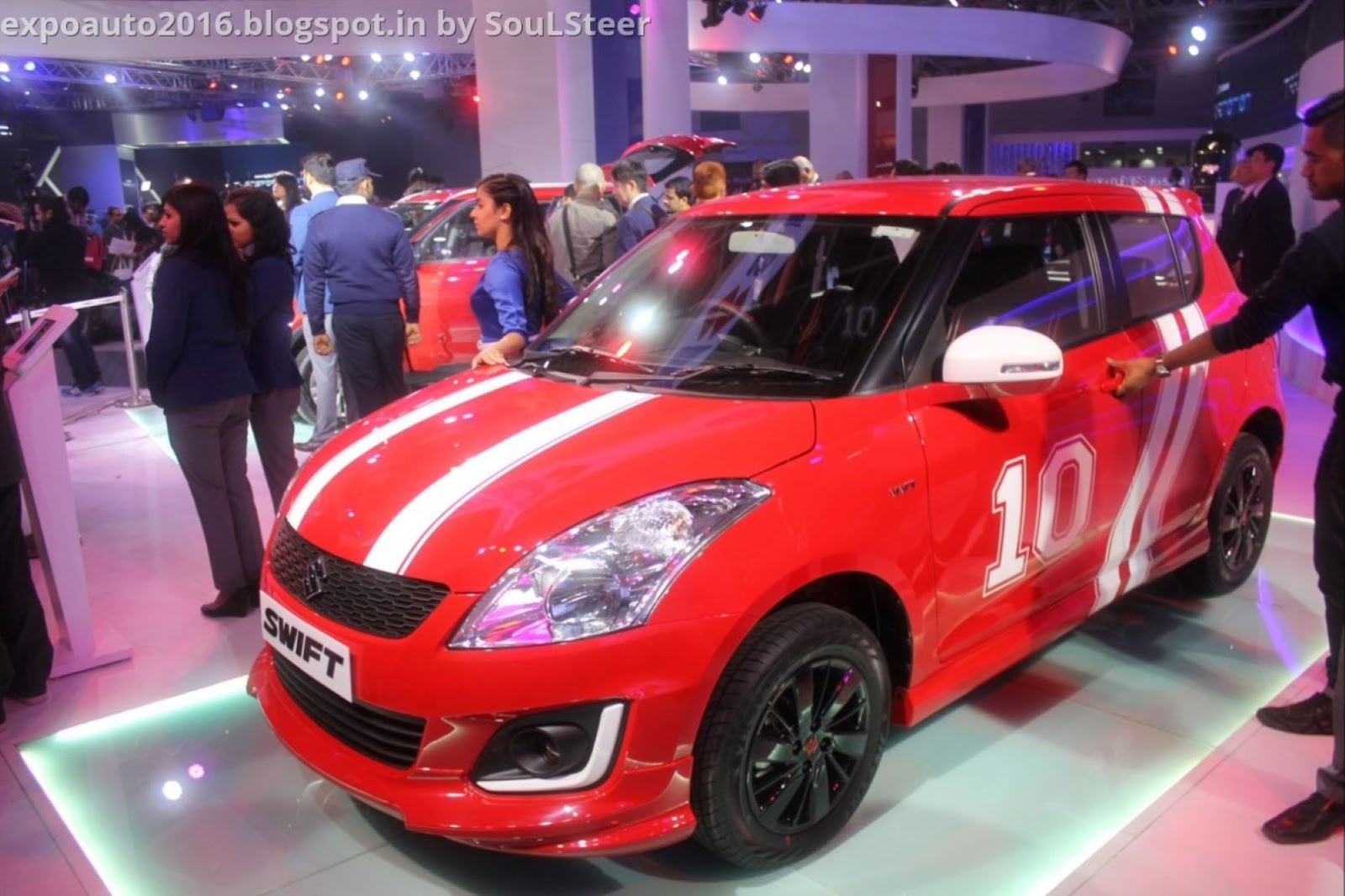 Auto Expo 2016 by SouLSteer: Maruti Suzuki Swift Zxi in red and white ...