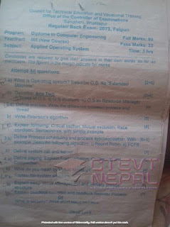 Applied Operating System - 5th Semester Questions Papers CTEVT ...