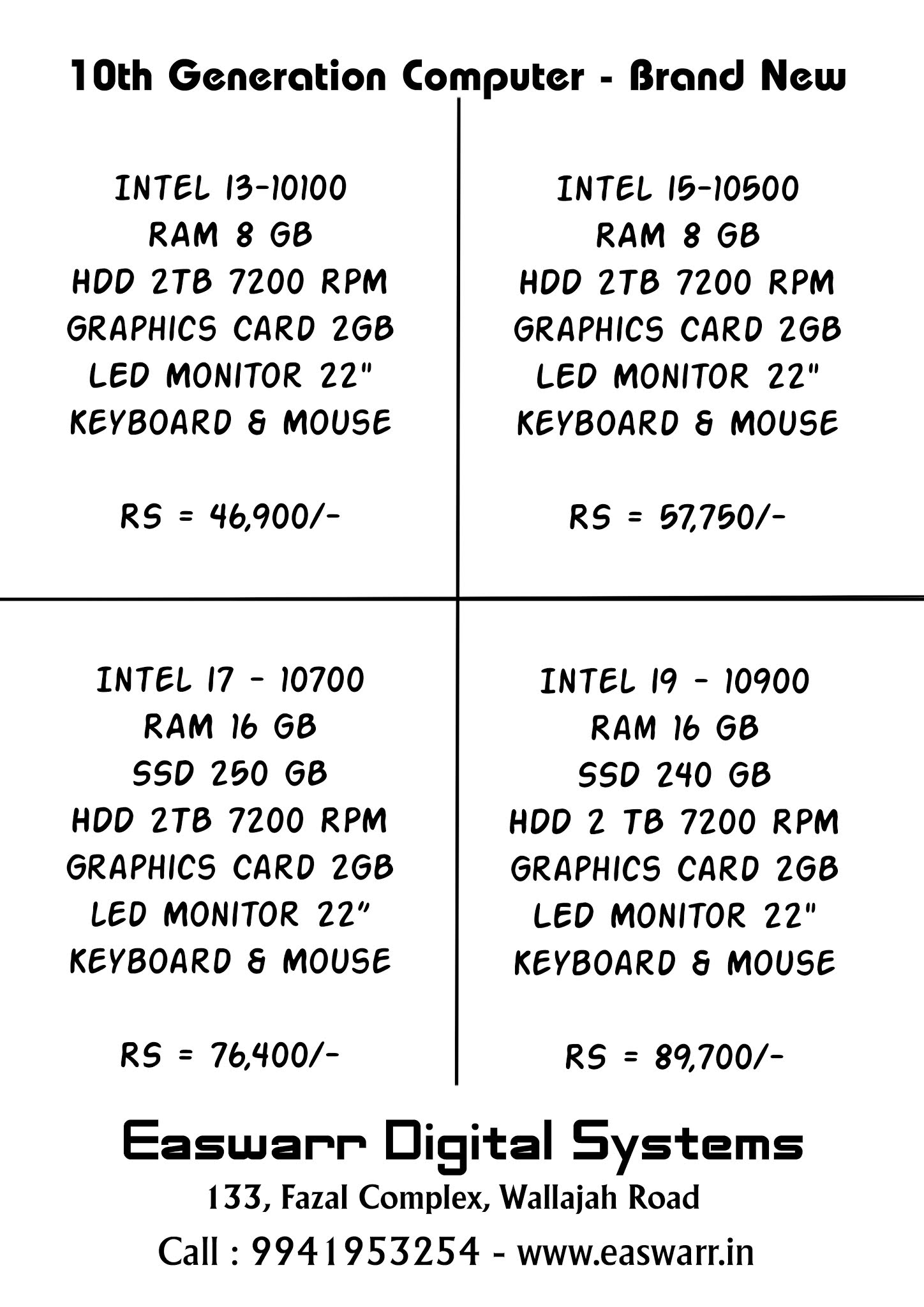 10th Generation Computer - Brand New - Easwarr Digital Systems