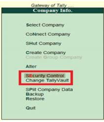 Take care of Security in Tally