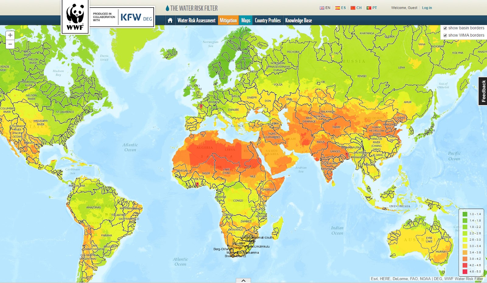 Water Risk Around the World - Vivid Maps