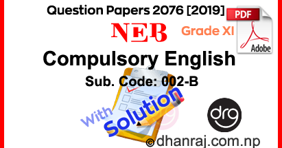 Solved Compulsory English Grade XI-11 Question Paper 2076 [2019 ...