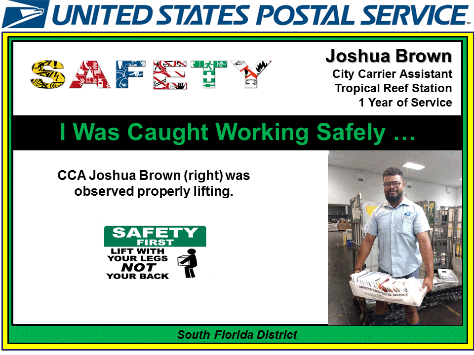 South Florida Postal Blog: 'I Was Caught Working Safely ...'