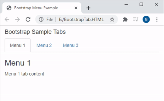 Bootstrap Tabs with Example