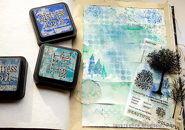 Layers of ink: Rain Art Journal Page