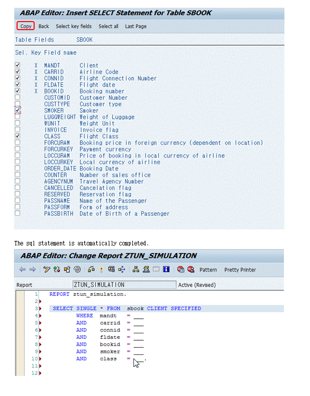 Abap Tip Note Abap Tip How To Complete Select Statement With Pattern Feature