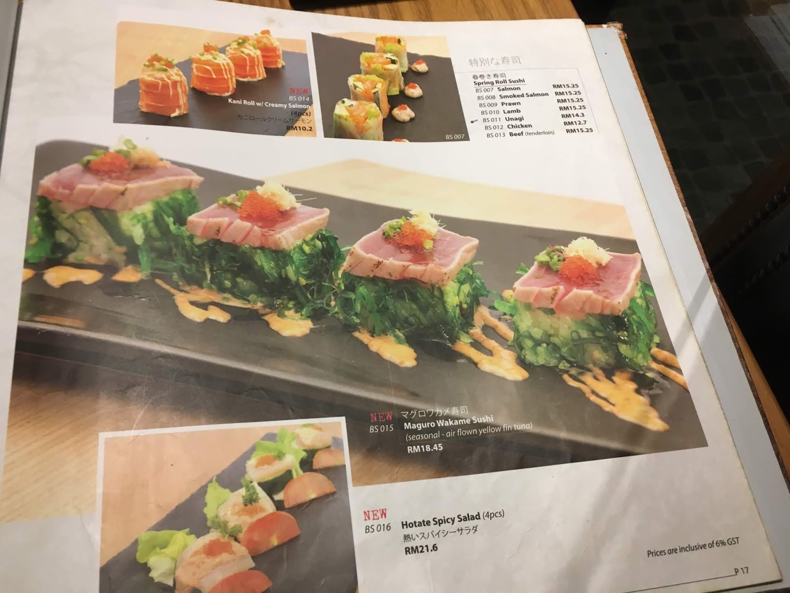 Excapade Sushi Miri Menu with Price Part 1 - Miri Food Sharing