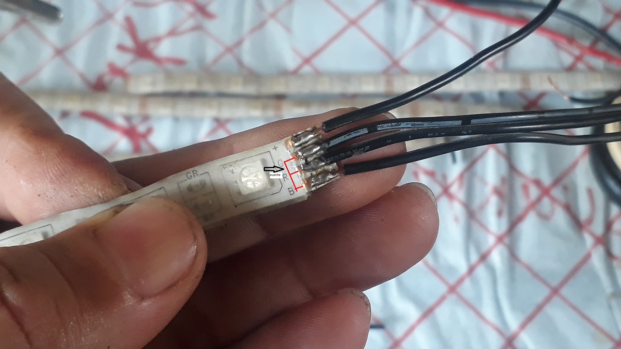 TIRAS LED RGB(multicolor) A 12V COMO CONECTAR un solo color o todos ...