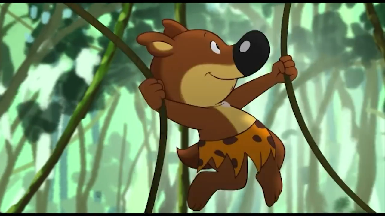 Shirtless Drawn Cartoon Boys: Shirtless Mini Wolf in the Jungle