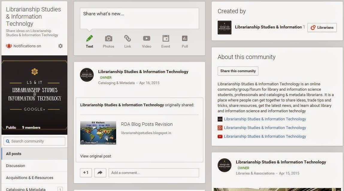Follow Librarianship Studies & Information Technology Follow Librarianship Studies & Information Technology