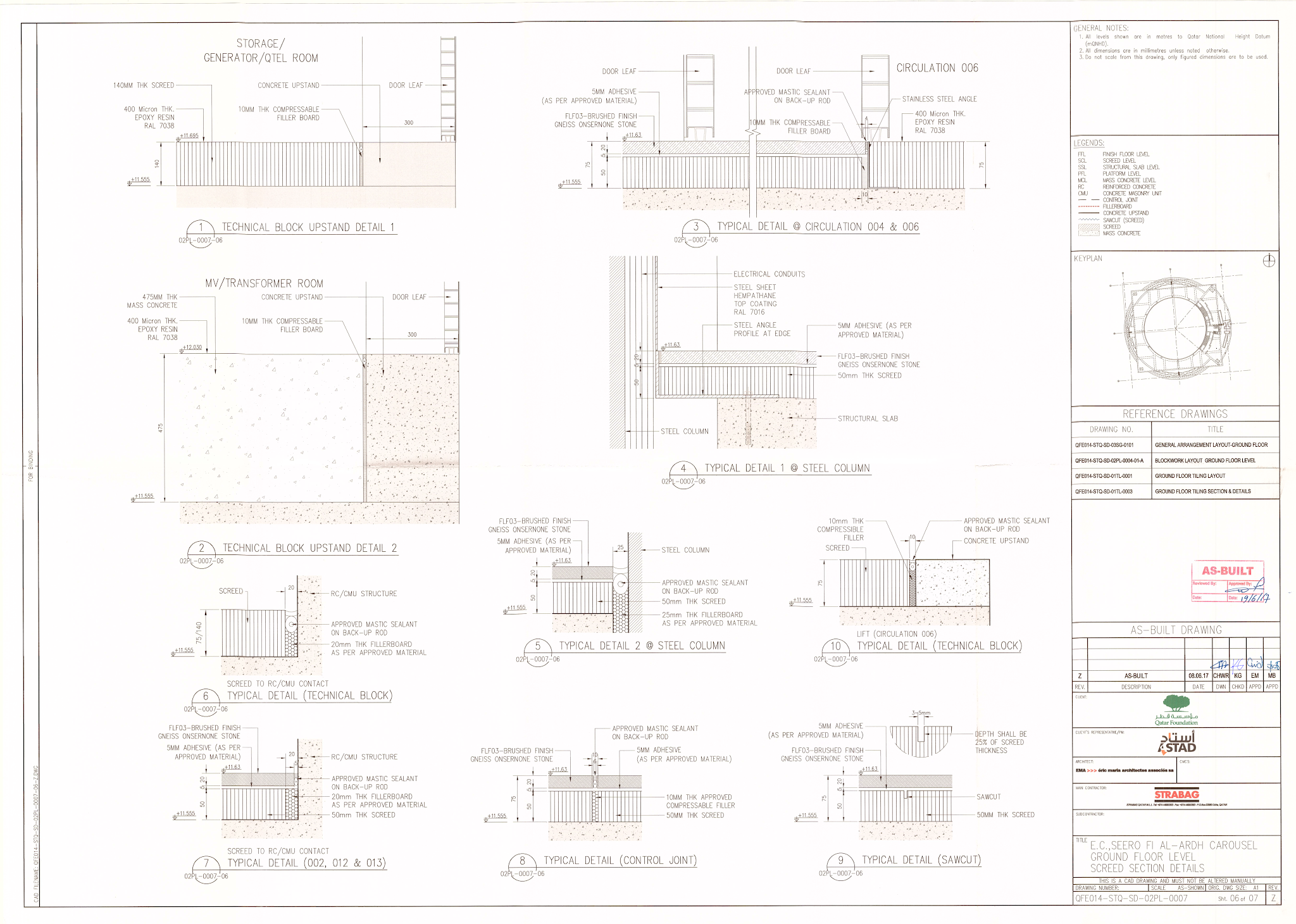 SHOPDRAWING SAMPLE - SCREED LAYOUT & DETAILS