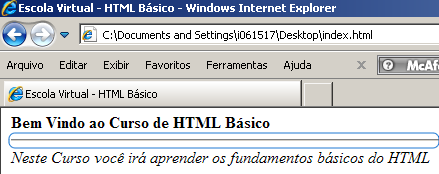 CriArte: Formatando um documento HTML