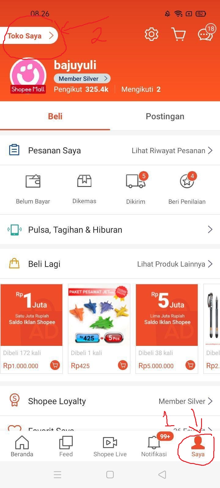 Cara Cek Penghasilan yang Belum Cair di Shopee - Tutorial di Shopee