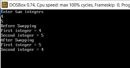 C Programming Concepts and programs: C program to swap two numbers