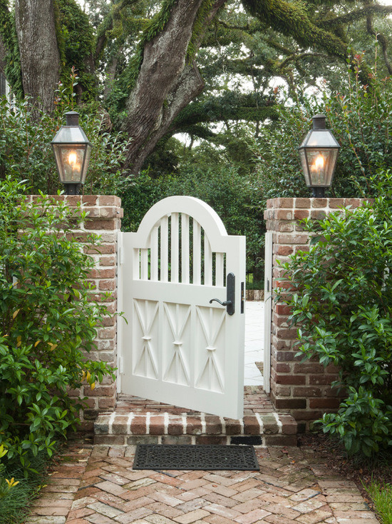 This gate is truly beautiful and is perfect for the brick path and ...