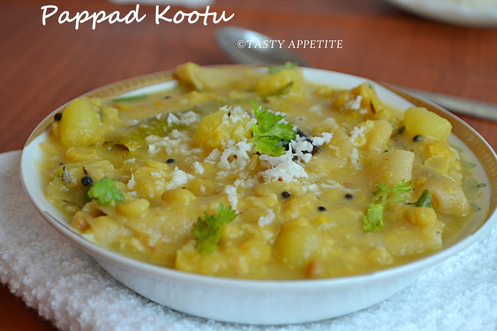 How to make Appalam Kootu / Appala Kootu / Pappad Kootu: