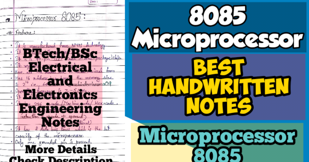 Microprocessor 8085 Microprocessor Notes Btechbsc Electrical And Electronics Best