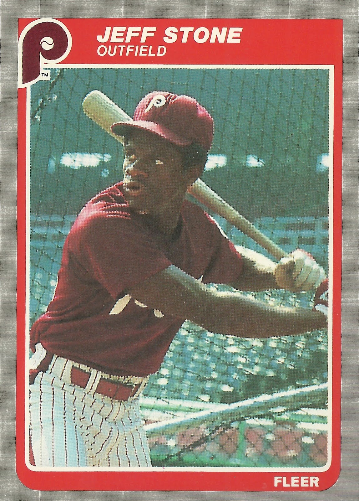 The Phillies Room: 1985 Game 56 - 1985 Fleer #266 Jeff Stone