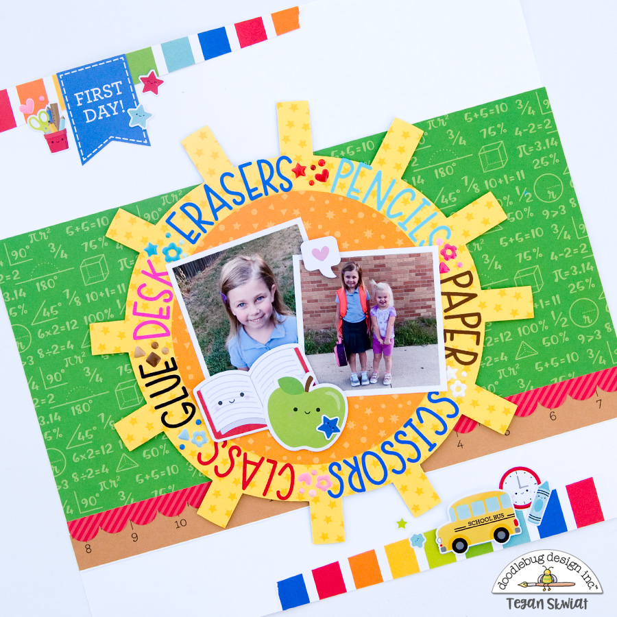 Doodlebug Design Inc Blog: FIRST DAY OF SCHOOL LAYOUT | with Tegan