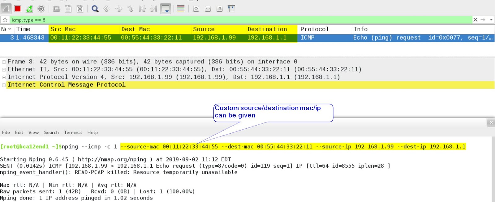 Active Hub 2: Nping - ICMP Types