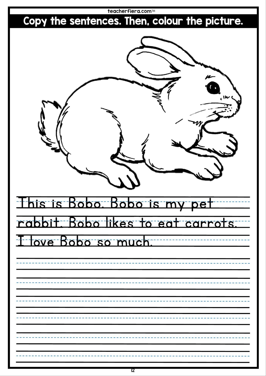 teacherfiera.com: PENMANSHIP PRACTICE - COPY AND COLOUR.