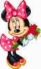 Alfabeto animado de Minnie Mouse con ramo de rosas. - Oh my Alfabetos!