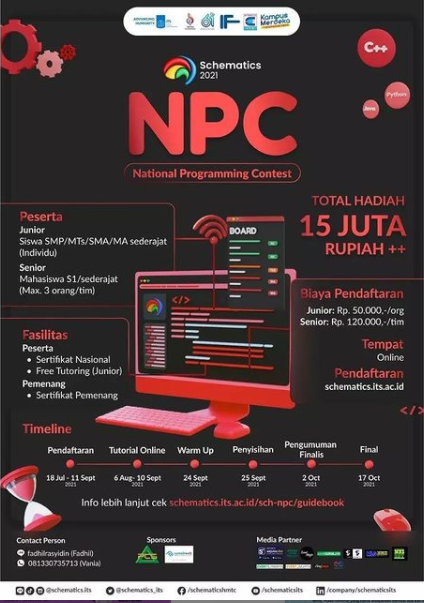 National Programming Contest 2021 di ITS - Info Lomba 2022 Terbaru