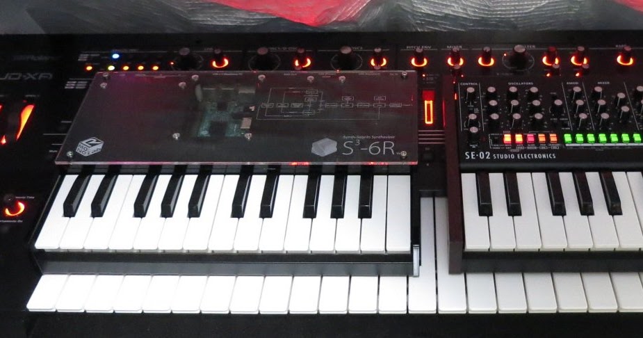 MATRIXSYNTH: S3-6R Raspberry Pi Synth & R-Mono Lab Wood Side Panels for Roland Boutique Keyboard