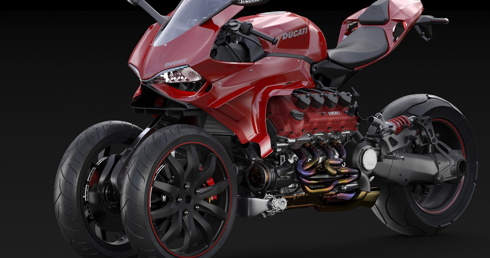 BLACK CAT garage : Ducati V8 superquadro "tregambe"
