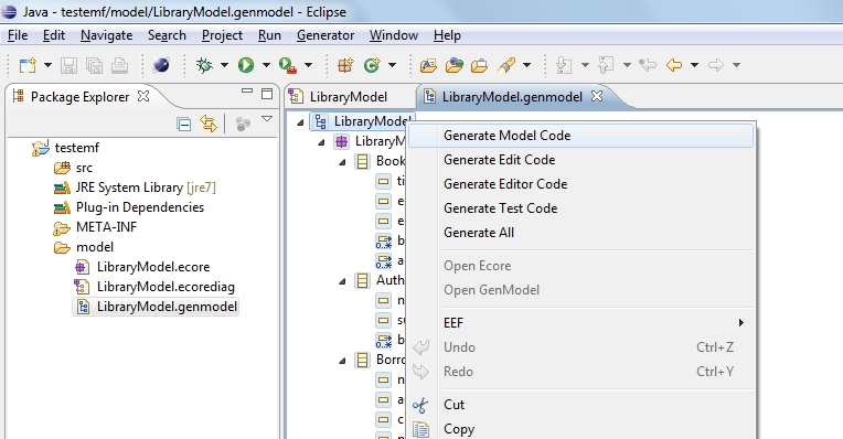 Practical Software: First Eclipse Modeling Framework (EMF) example - 2