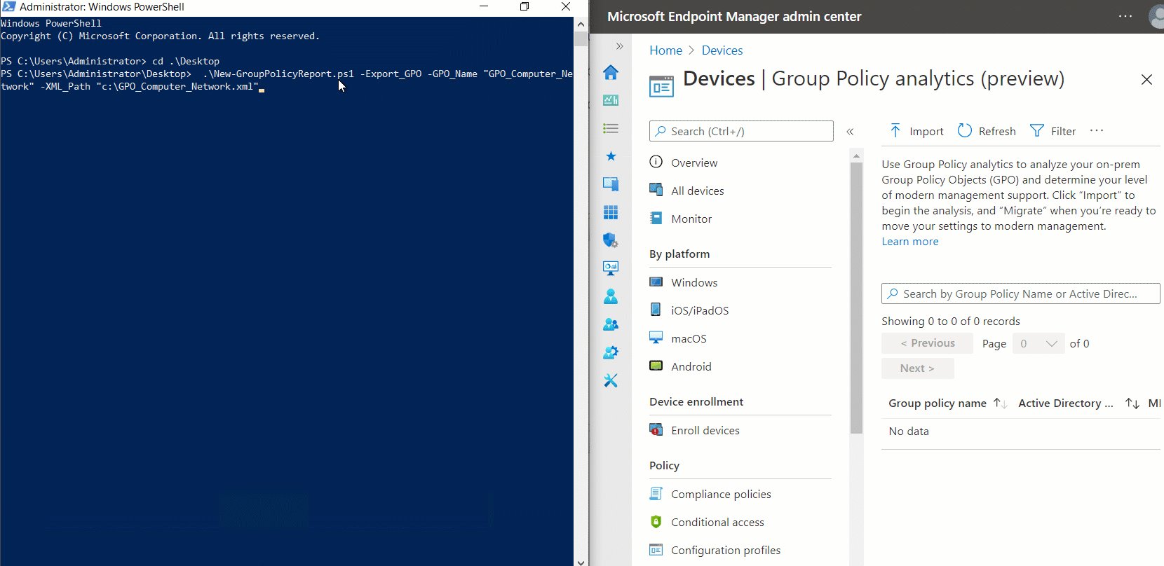 Group Policy Analytics scripts: import or remove on-prem GPO report in ...