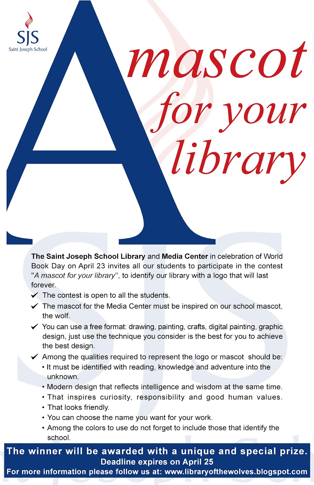 Library of the Wolves: A mascot for the library!!!! The award is awesome!!!