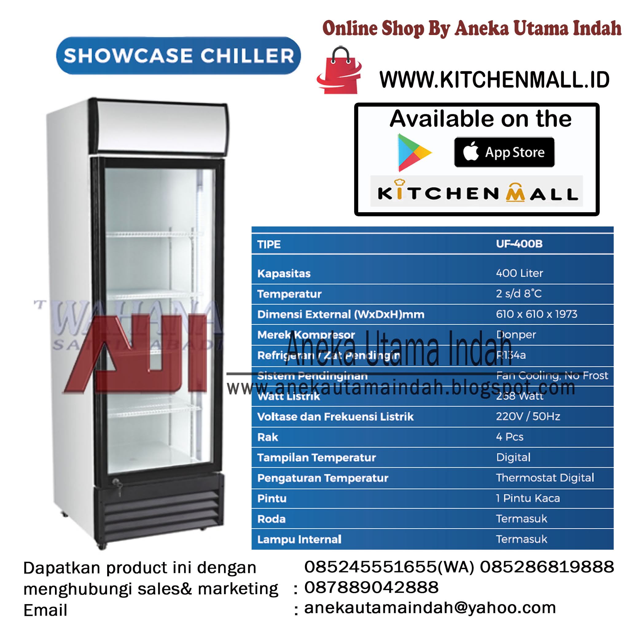Aneka Utama Indah: 1 (SATU) PINTU SHOWCASE / DISPLAY COOLER / LEMARI ...