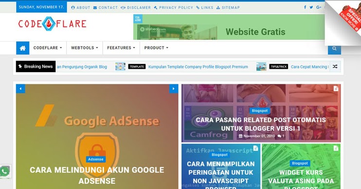 Cara Baru ! Membuat Efek Lipatan Kertas Halaman Blog - CodeFlare