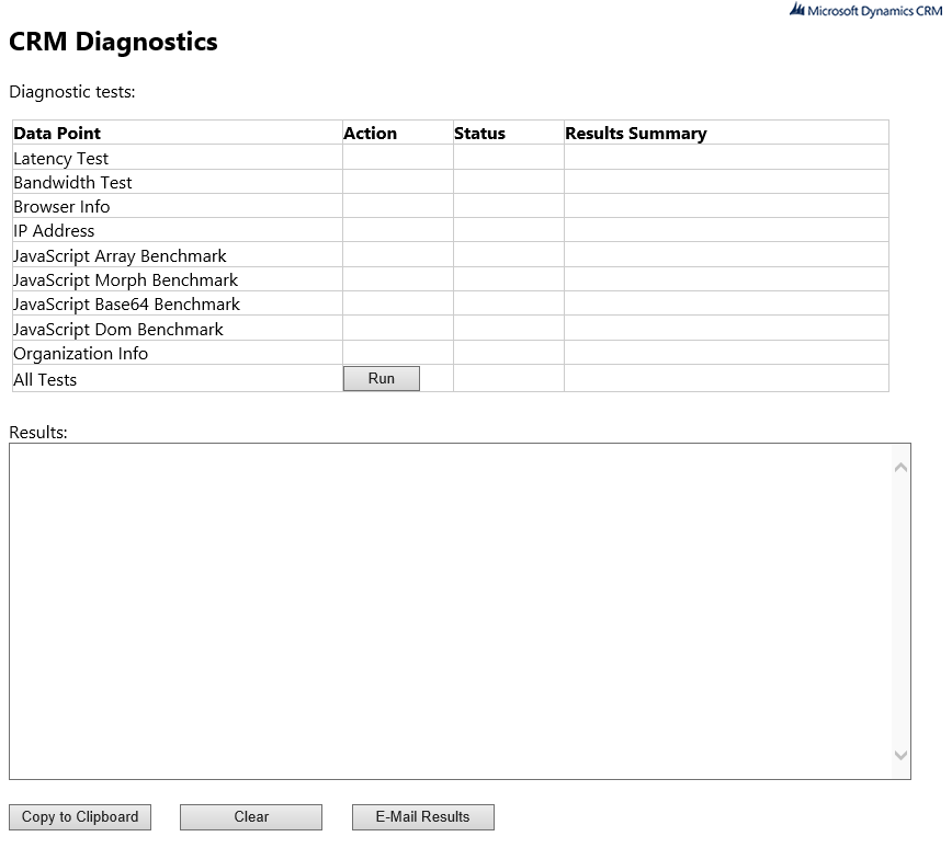One Byte at a Time: CRM Diagnostics Page