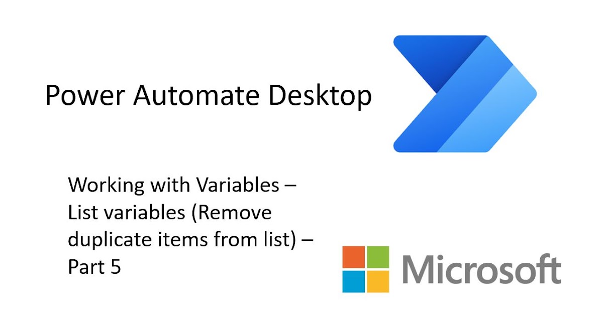 Power Automate Desktop - Working with Variables - List (Remove ...