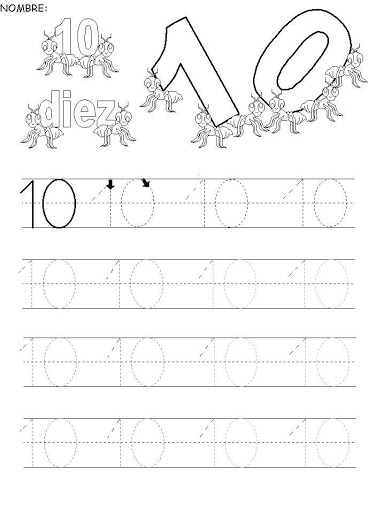Trabajando en Educación Infantil: 10 fichas del número 10