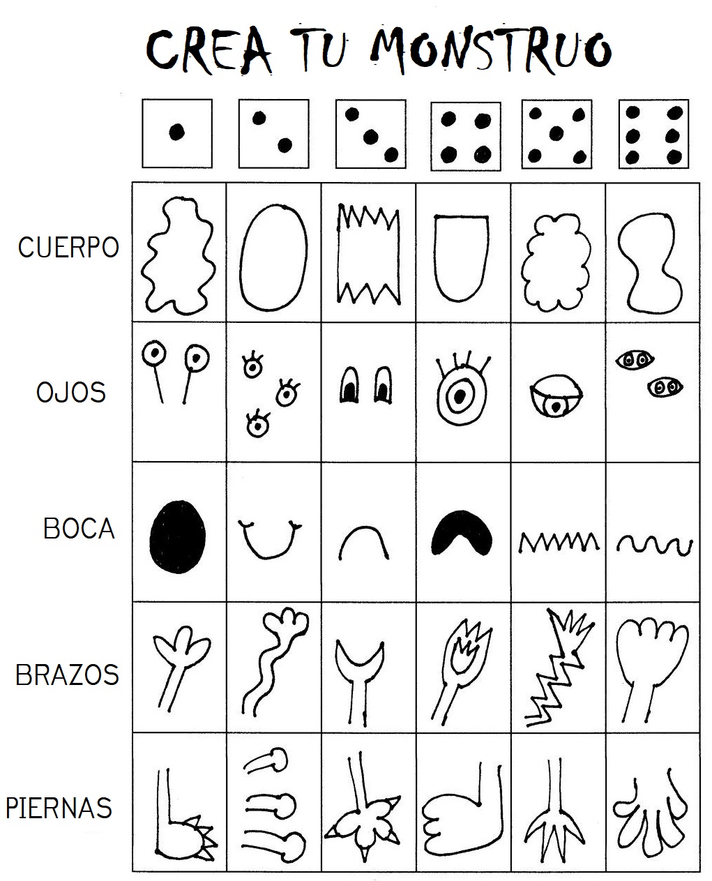 EL DADO MÁGICO: CREO MI MONSTRU@