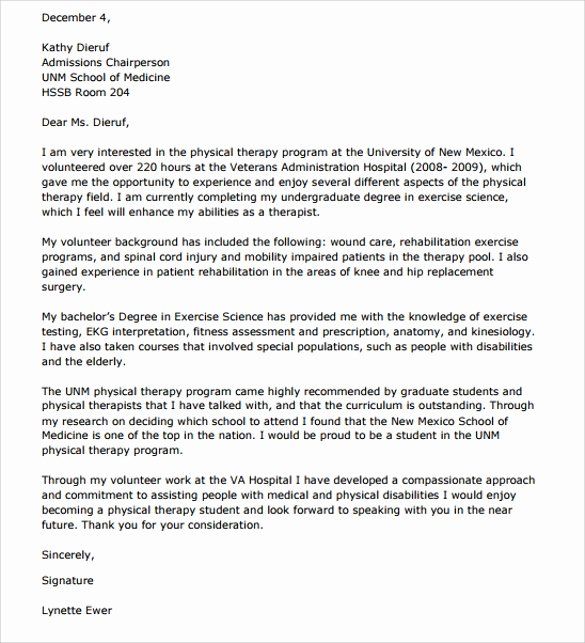 Letter Of Recommendation For Physical Therapy School Template ~ Resume ...