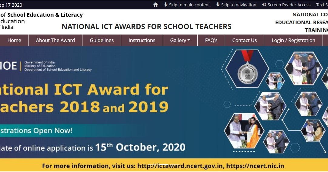 ICT National Award for Teachers for the year 2018 and 2019.last date ...