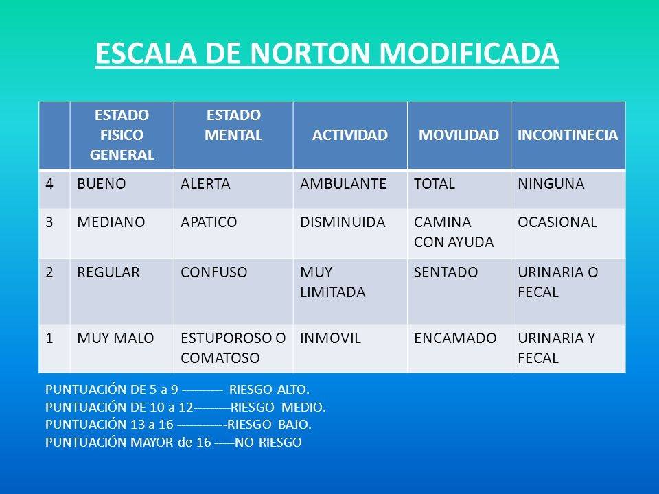 Novedades Enfermeria: Escala de Norton