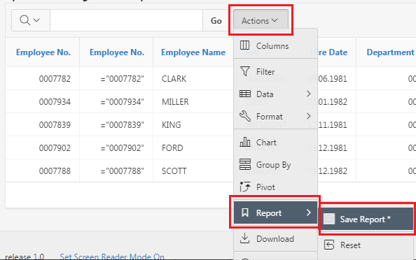 Dont Panic Or An Easy Guide To Some Oracle Apex Tidbits Apex 5 Ir Conditional Columns In Export