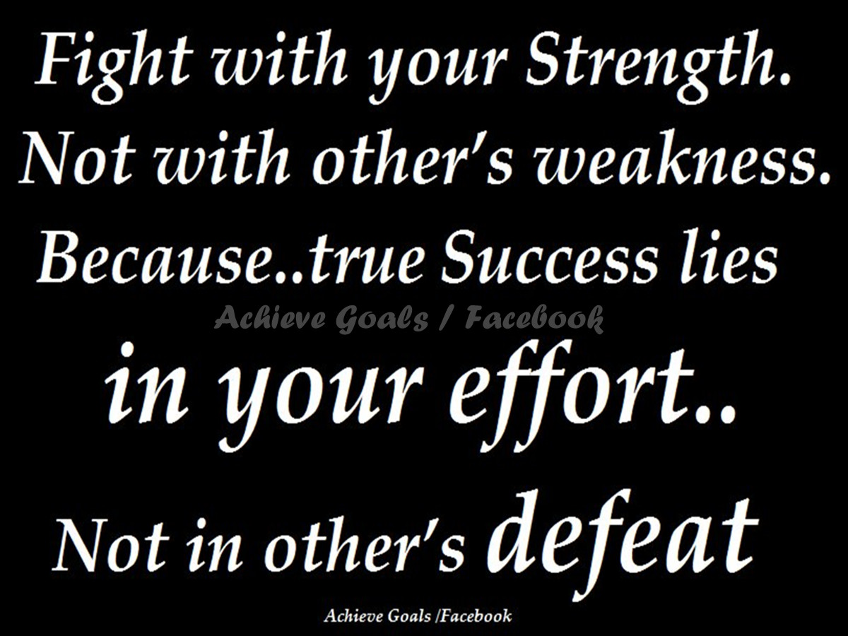 Love Life Dreams: Fight with your strength not with other's