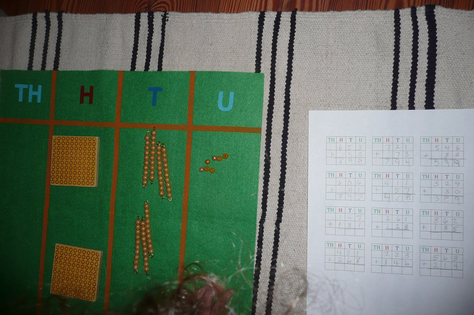 Montessori Teachings: Addition with Golden Beads