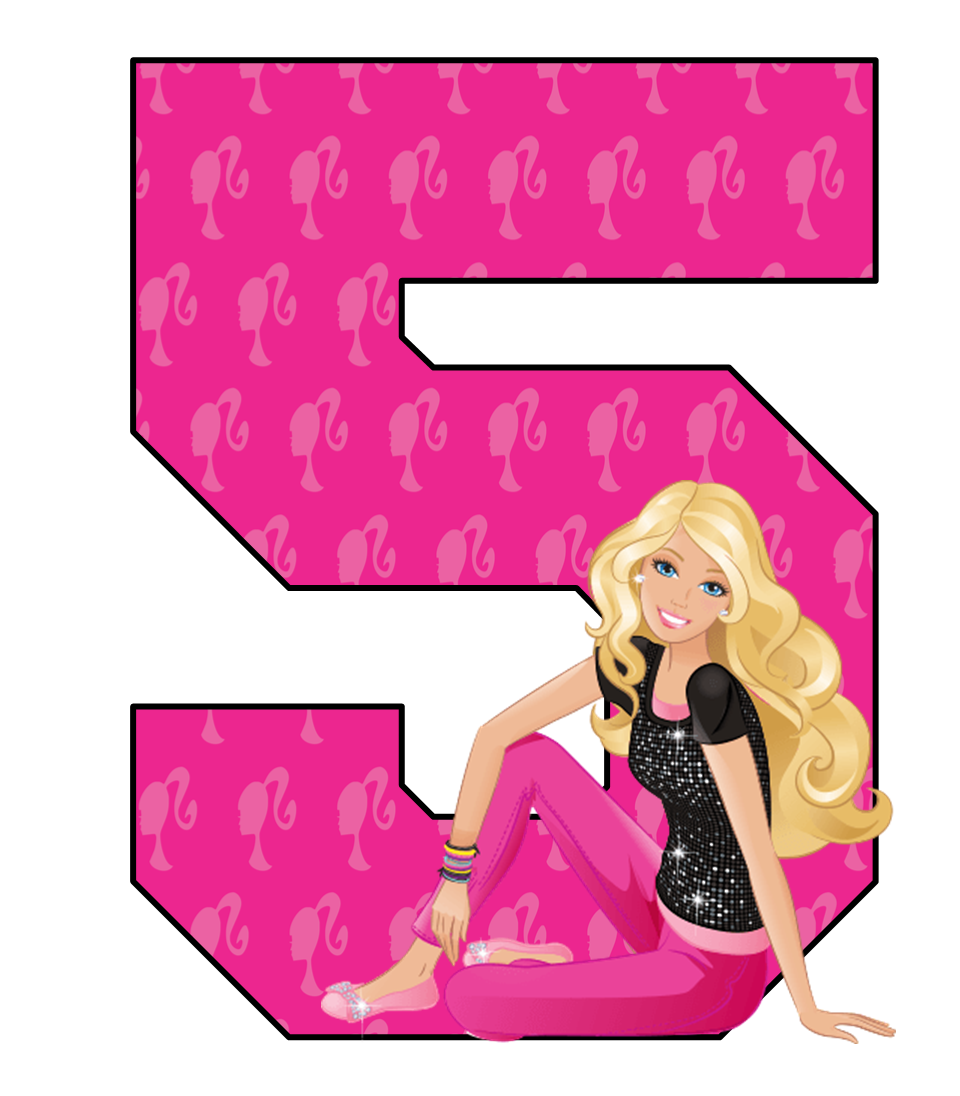 Kits imprimibles gratis : Números Barbie para imprimir